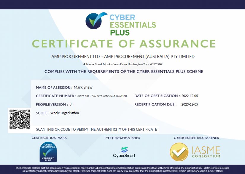 AMP Procurement achieve Cyber Essentials Plus certification - AMP ...